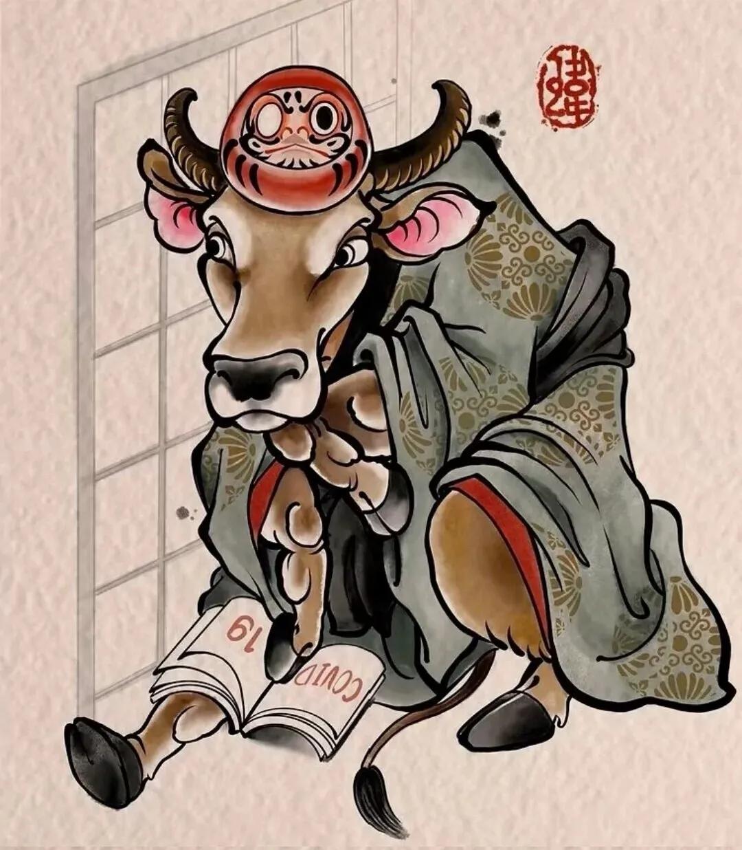 Under the stars, the three zodiac signs of the pig, rooster, and ox ...