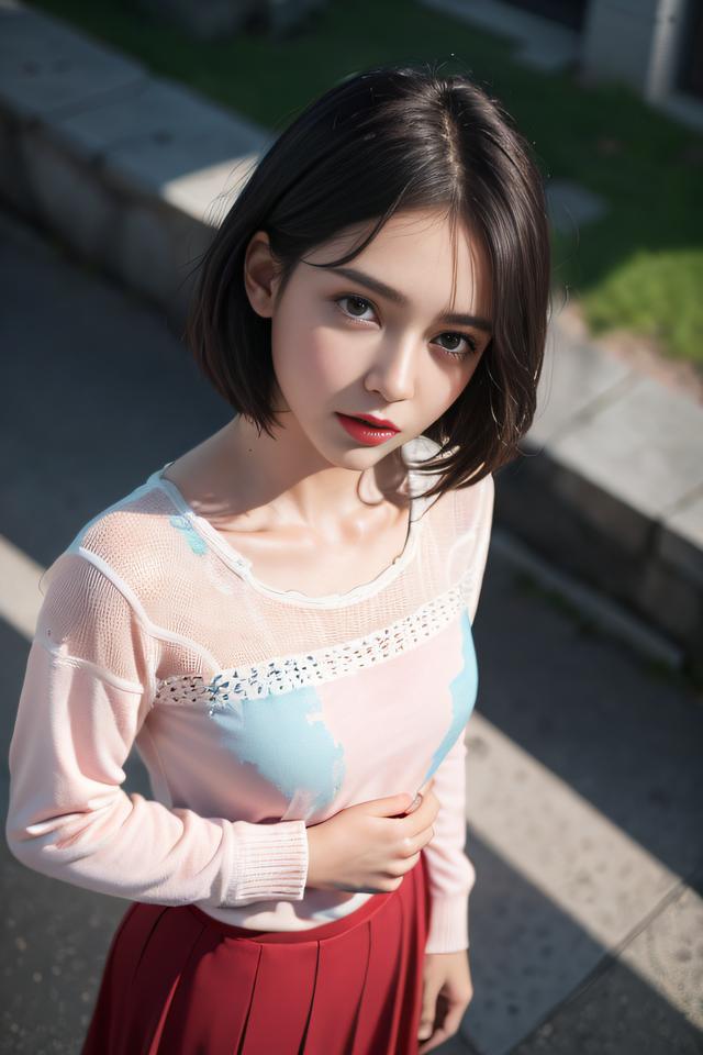 An AI girl every day, AI painting prompt word test, High Angle Shot ...