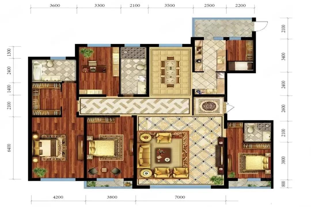 280 square meters of luxurious flat-floor apartment, every detail is ...
