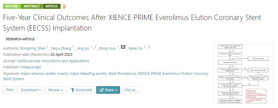[CVIA]5-year clinical study after implantation of XIENCE PRIME ...