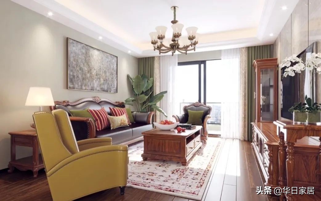 105 square meters of American decoration, as soon as you enter the door ...