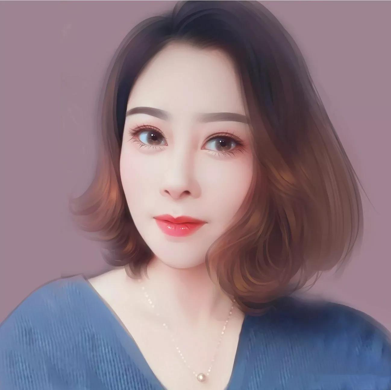 Change to a hand-painted avatar with an elegant, high-value, gentle and ...