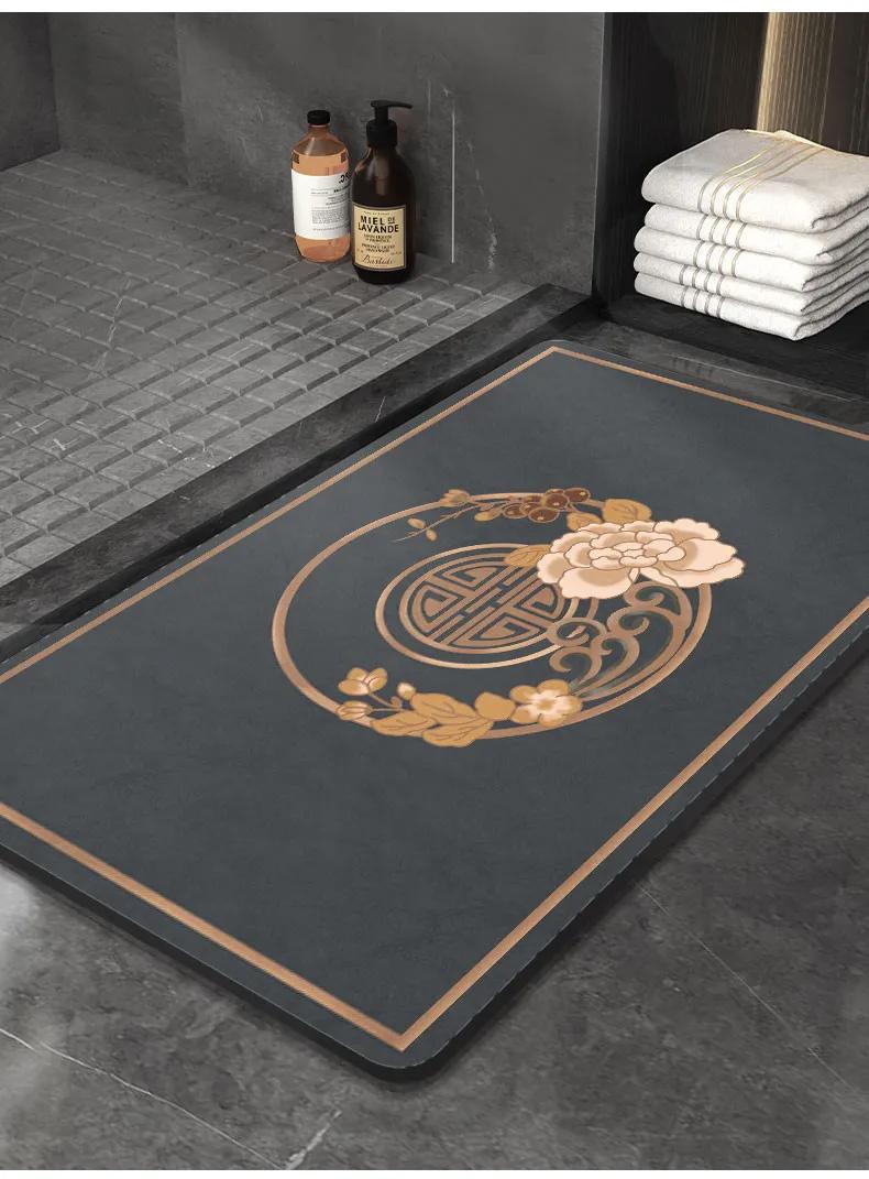 The floor mat has been laid off. The new "diatom mud" floor mat is neat ...