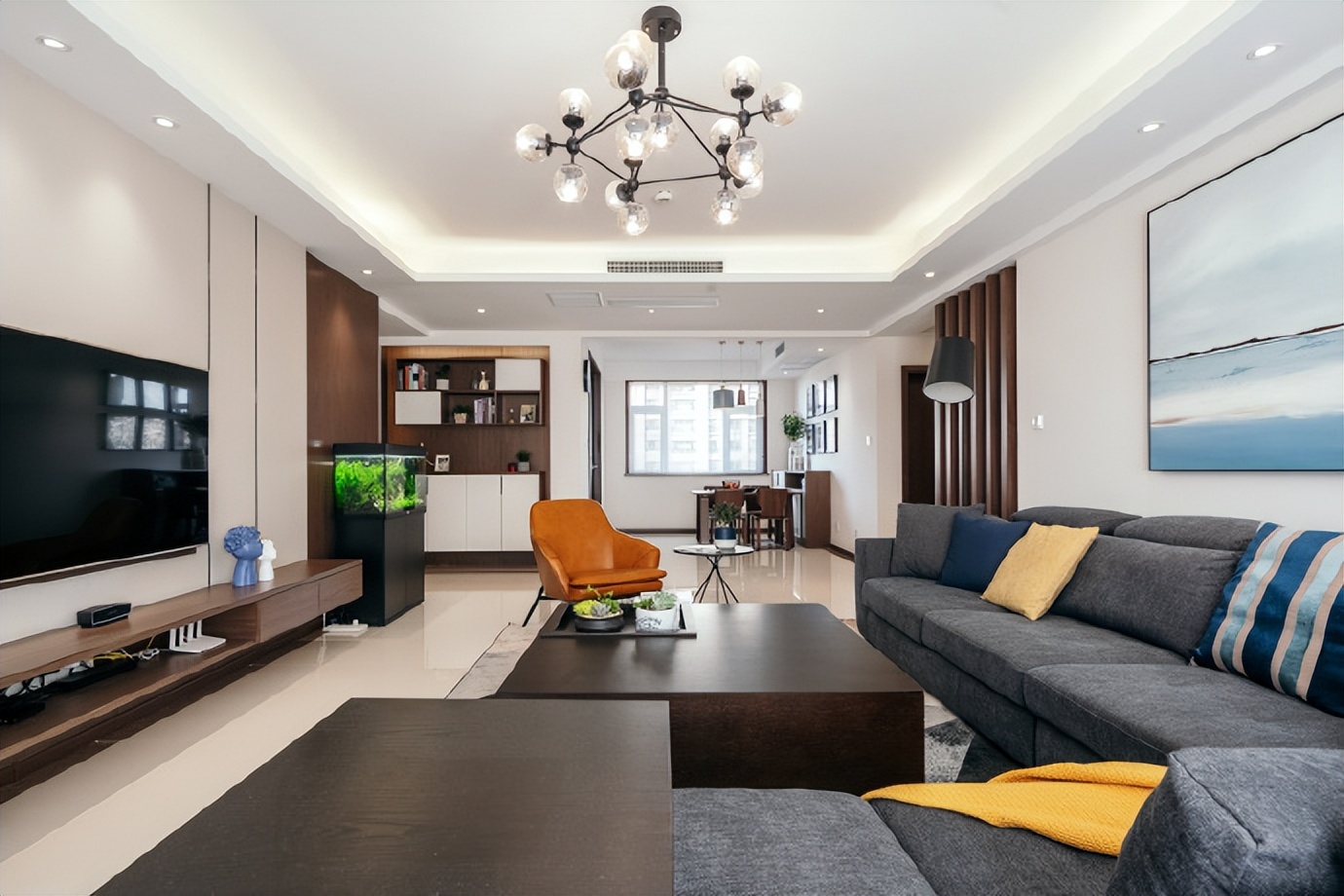 The 158-square-meter Nordic style four-bedroom is simple and neat, and ...