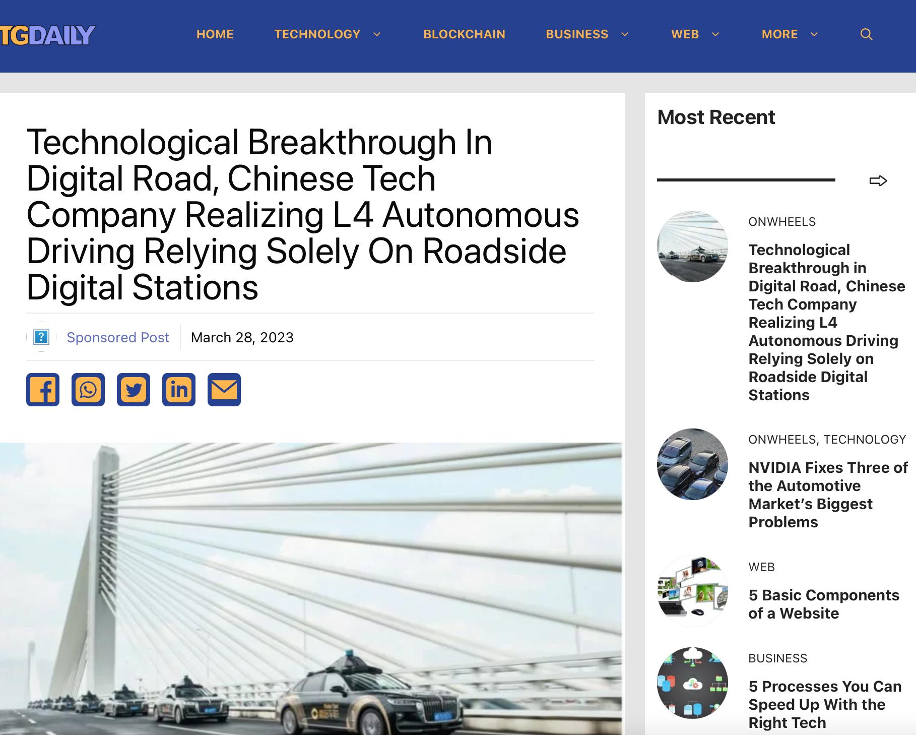 The autonomous driving technology of Mushroom Internet of Vehicles has ...