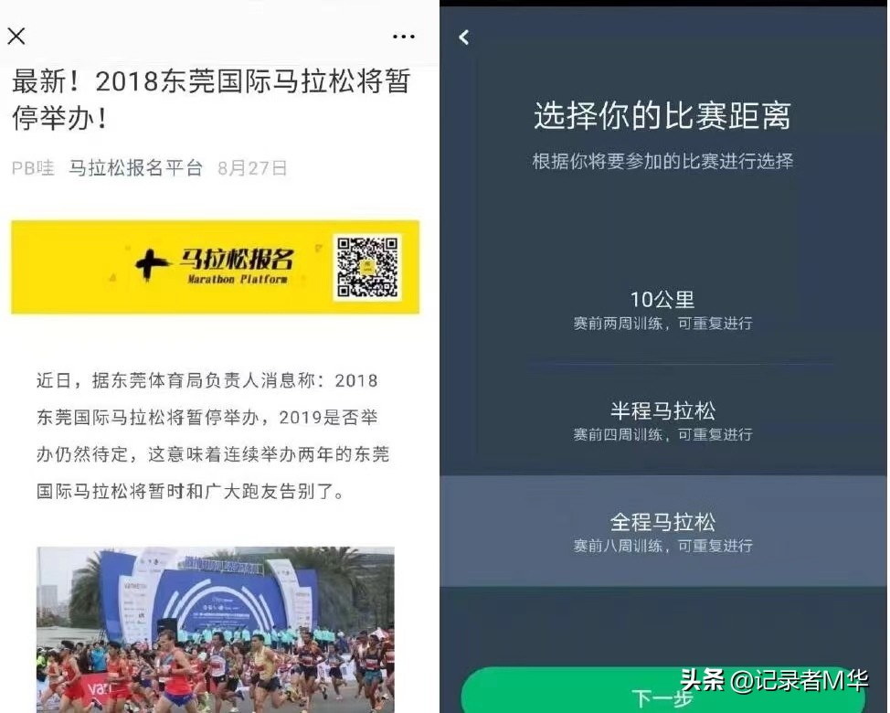 From the start of 1 kilometer to the 42 kilometers of the marathon (3 ...