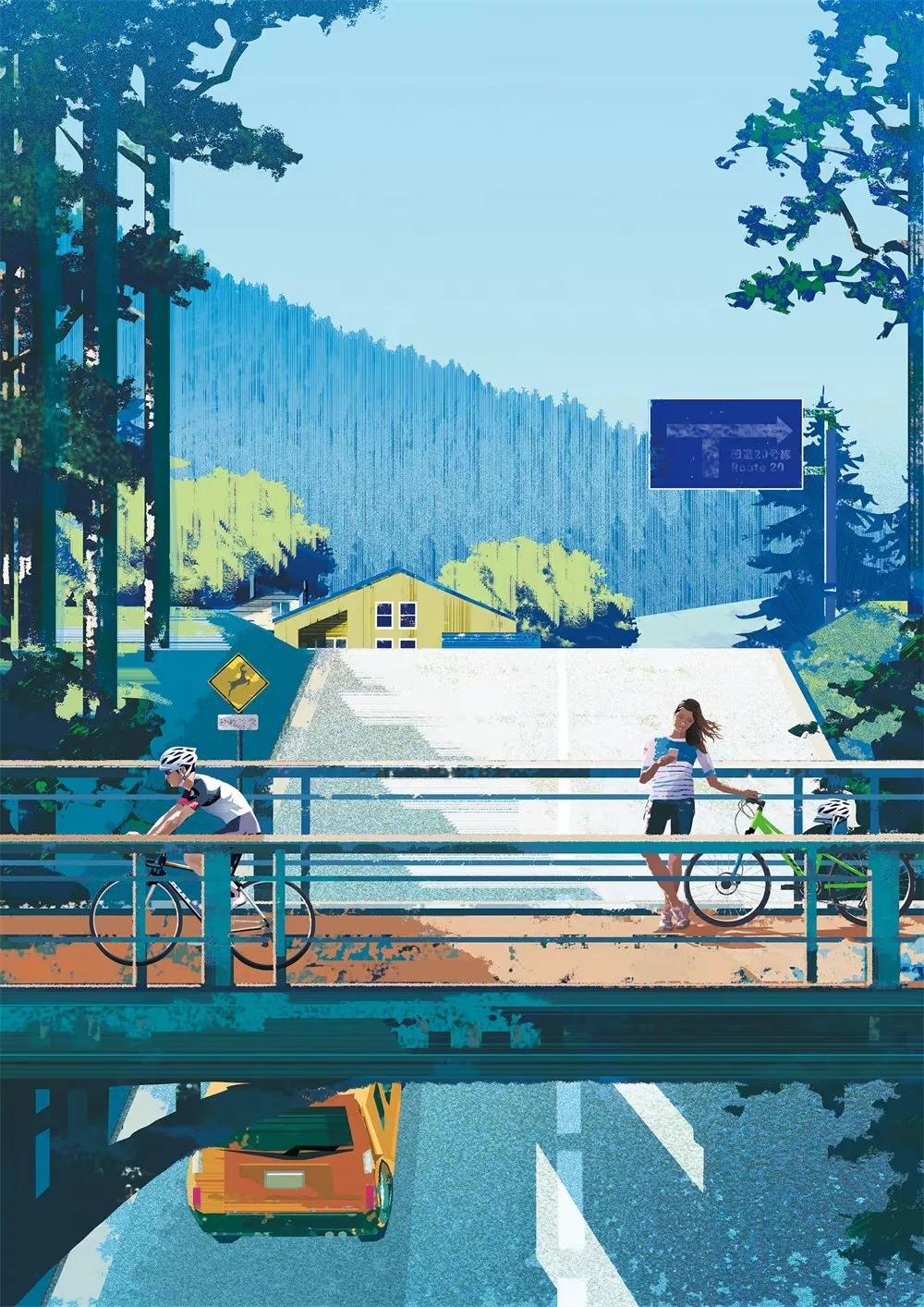 Japanese illustrator Masahiko Hirose draws beautiful worlds in flat ...