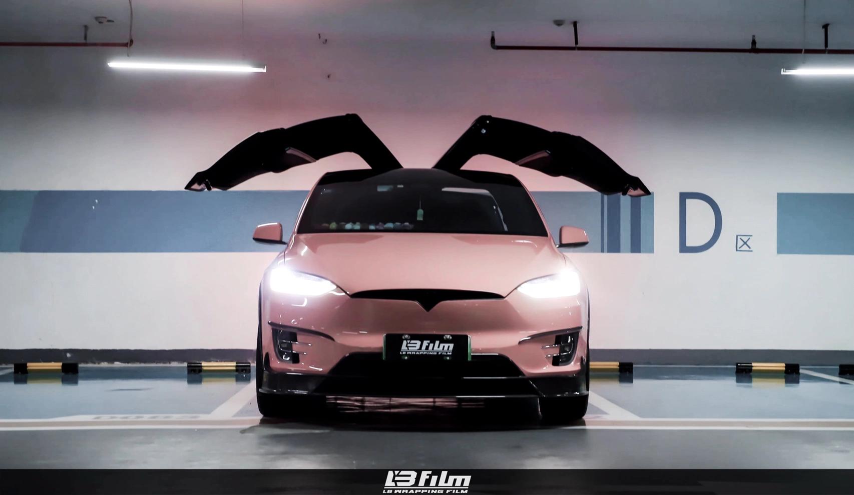 Tesla LB color changing film highlights Peggy powder, sweet in the ...