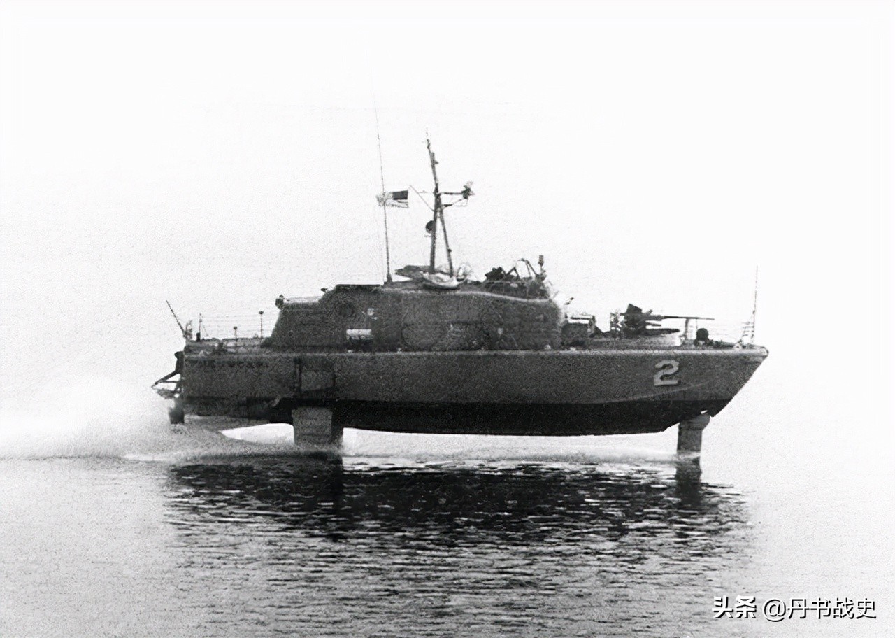 The hydrofoil gunboat USS Tukkari, the predecessor of the Pegasus-class ...