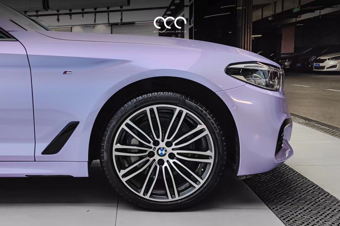 BMW 530Li-Diffuse color change film gradient bright silver magic purple ...