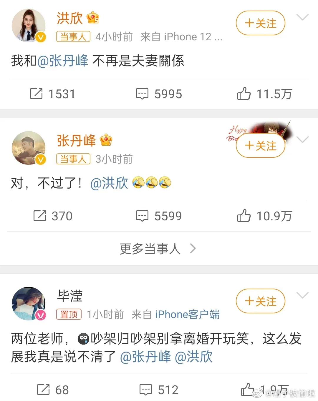 Hong Xin and Zhang Danfeng officially announced their divorce - iMedia