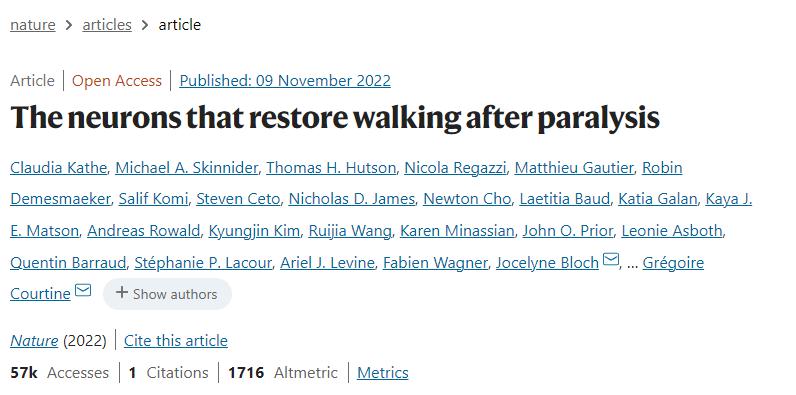 Nature: Paralysis can be reversed by activating neurons through EES - iNEWS