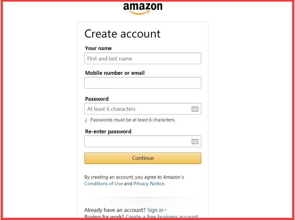 Amazon US buyer account registration process - iNEWS