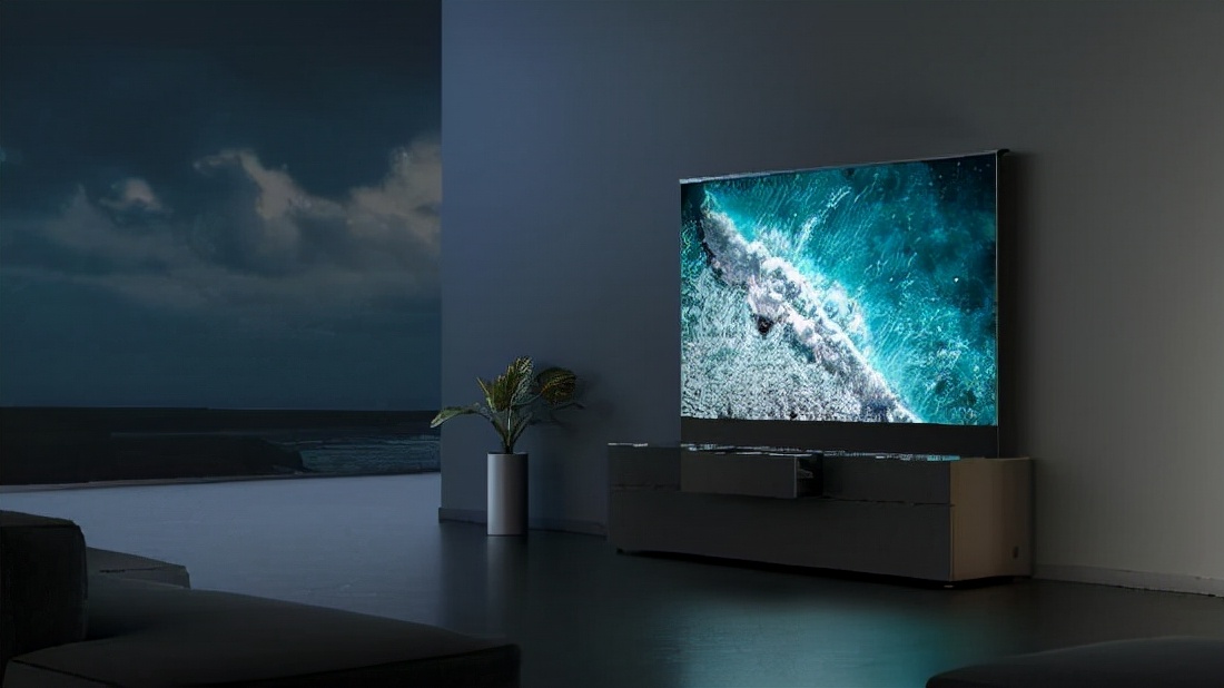 Fabulus dazzling screen 100-inch laser TV lift screen world premiere ...