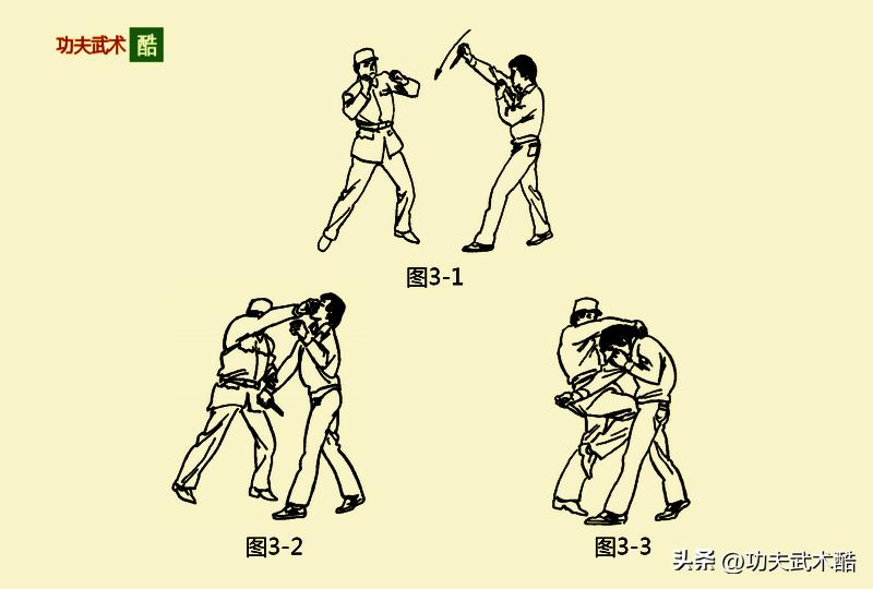 The defensive counterattack against the attack with a dagger, the ...