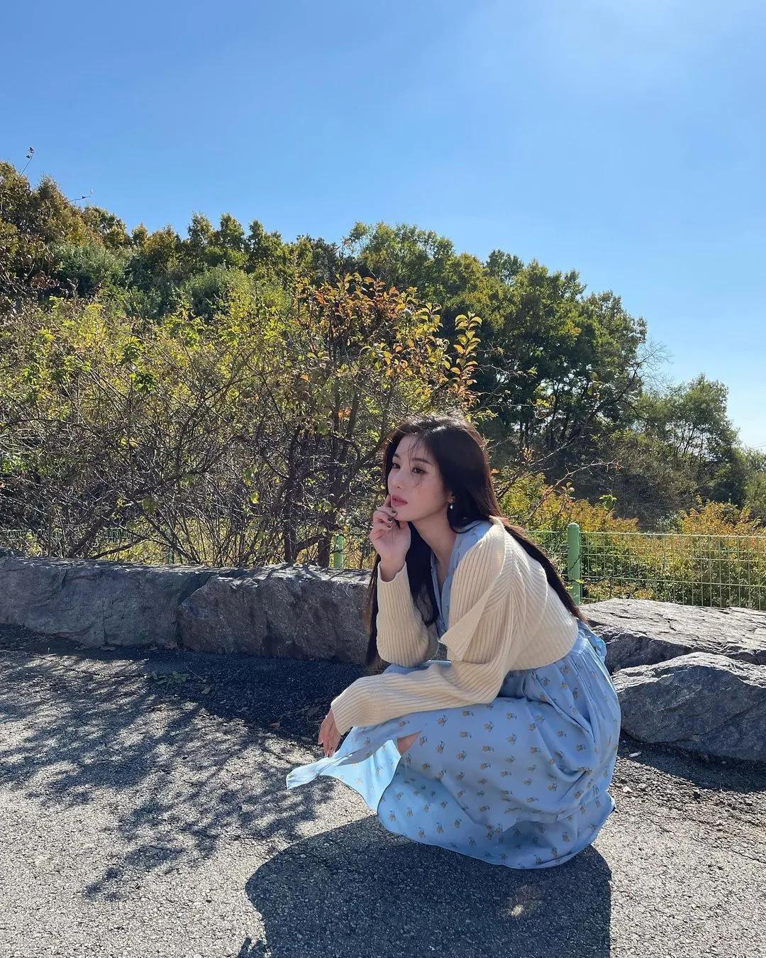 Beautiful!Quan Enfei's beautiful outdoor spring photos, elegant and ...