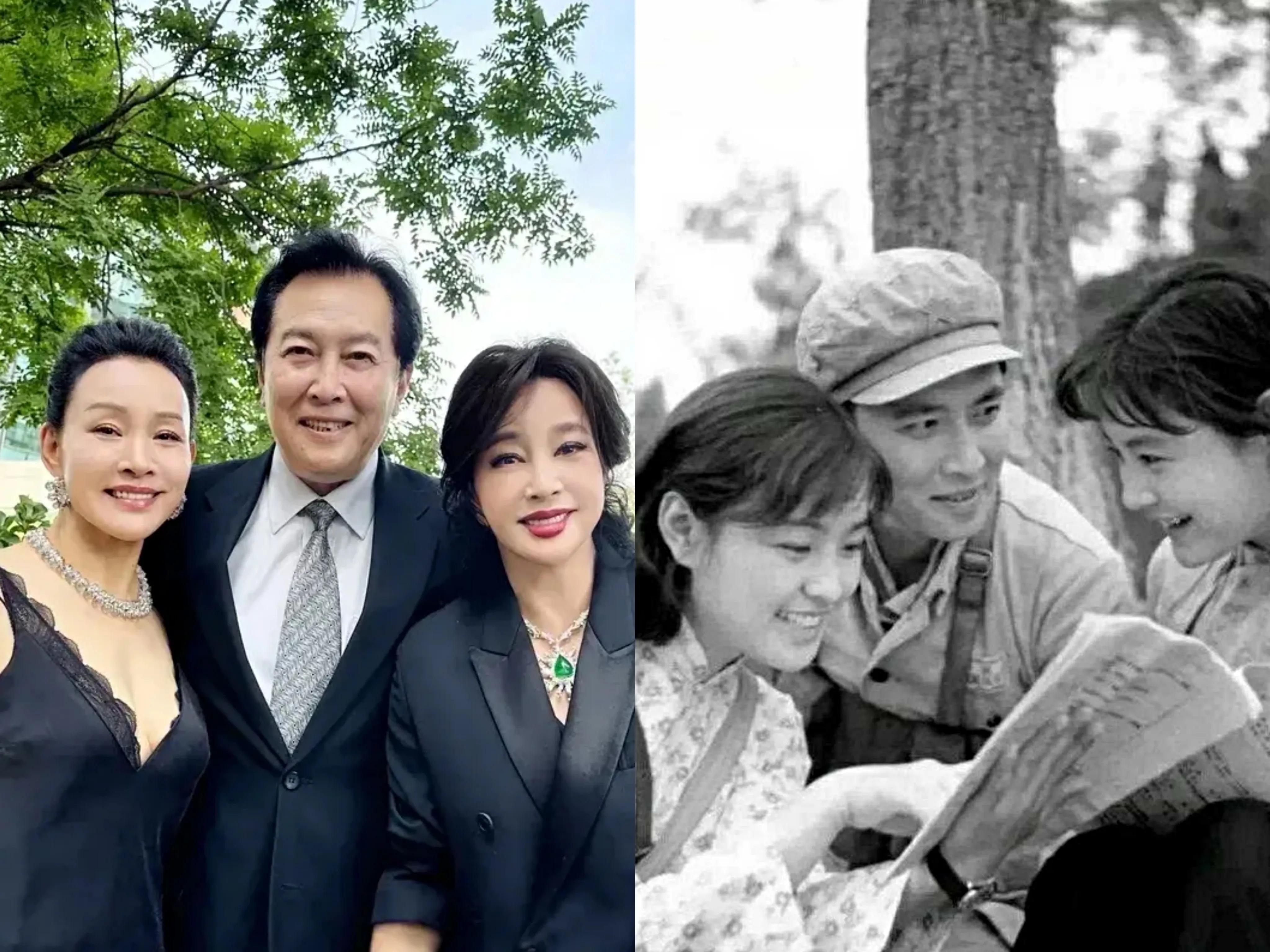 Liu Xiaoqing, Tang Guoqiang and Chen Chong took a group photo, dreaming back to "Little Flower ...