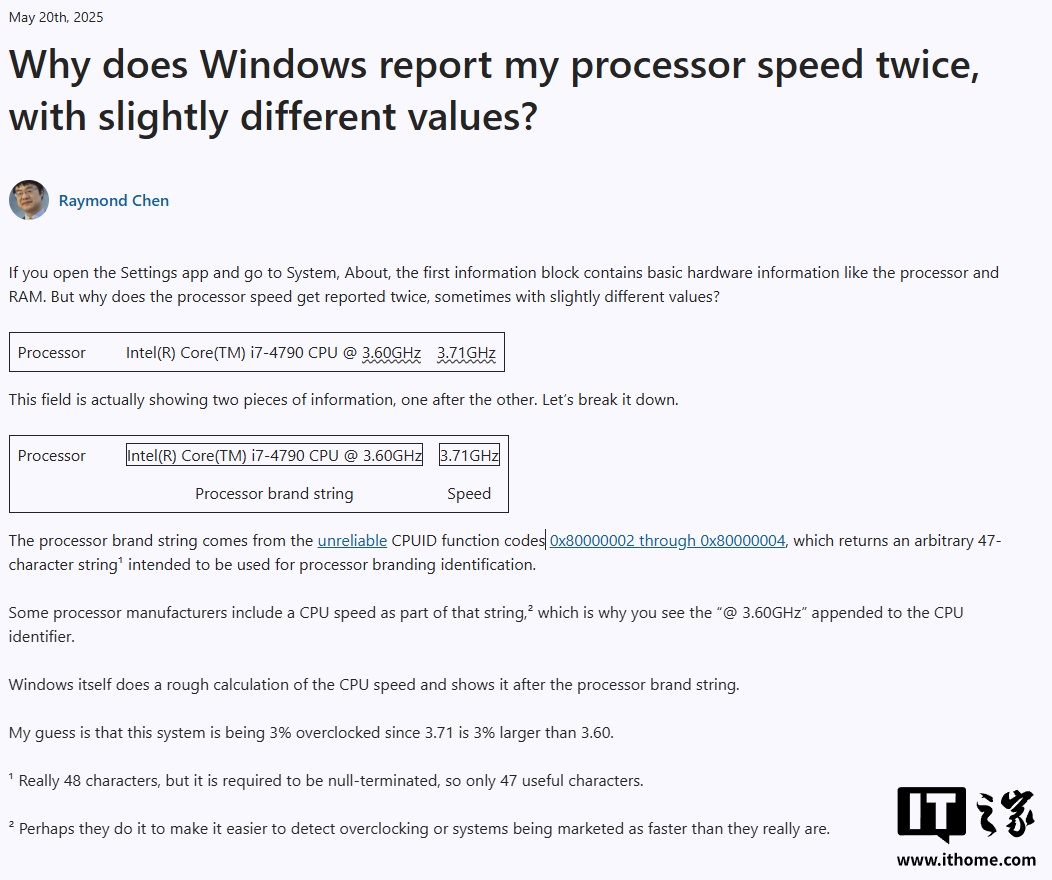 Microsoft engineers explain CPU speed display mechanism: based on Windows speculation rather ...
