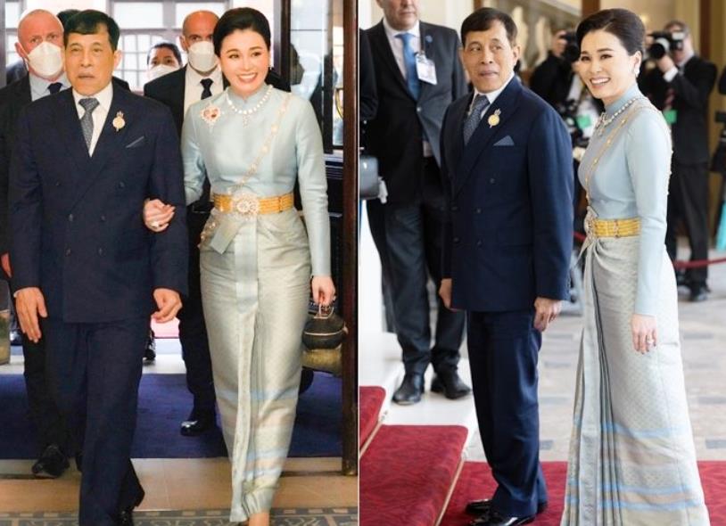Suthida shines in Buckingham Palace, wearing a Thai dress that ...