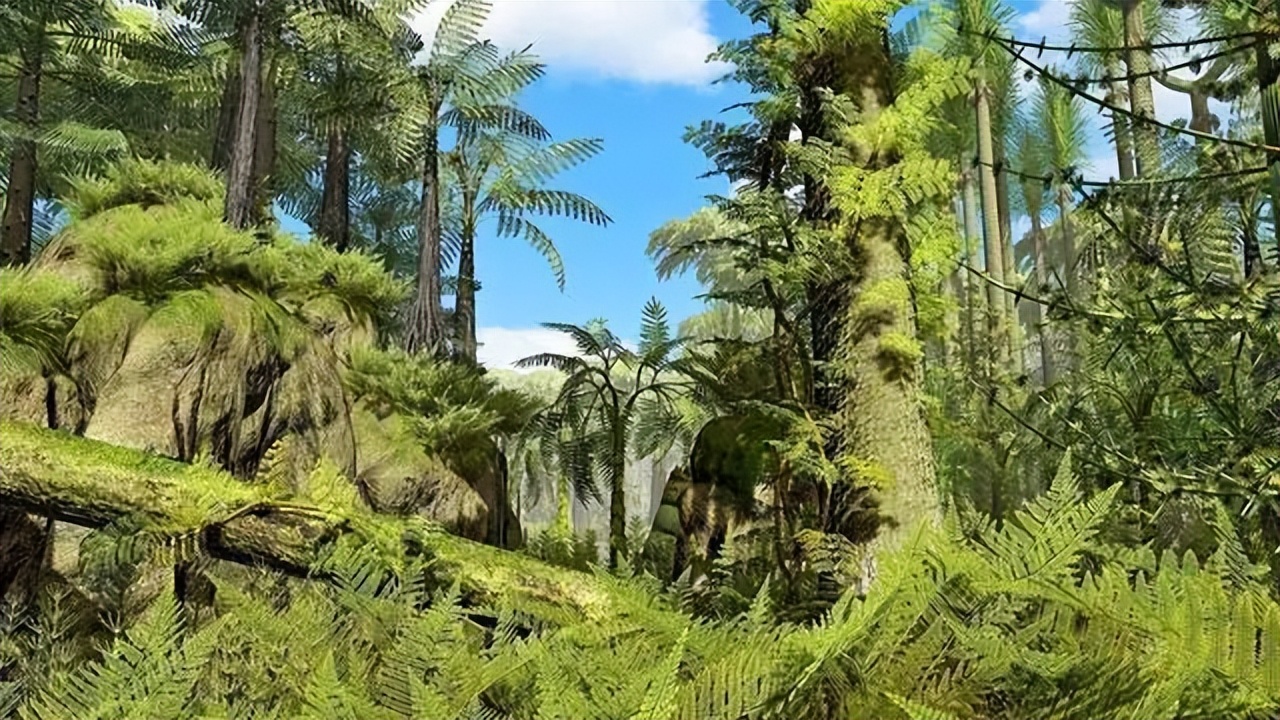 The earth 300 million years ago, dinosaurs and mammals have not yet ...