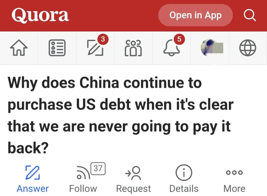 American netizen: Knowing that the United States will not pay back the ...