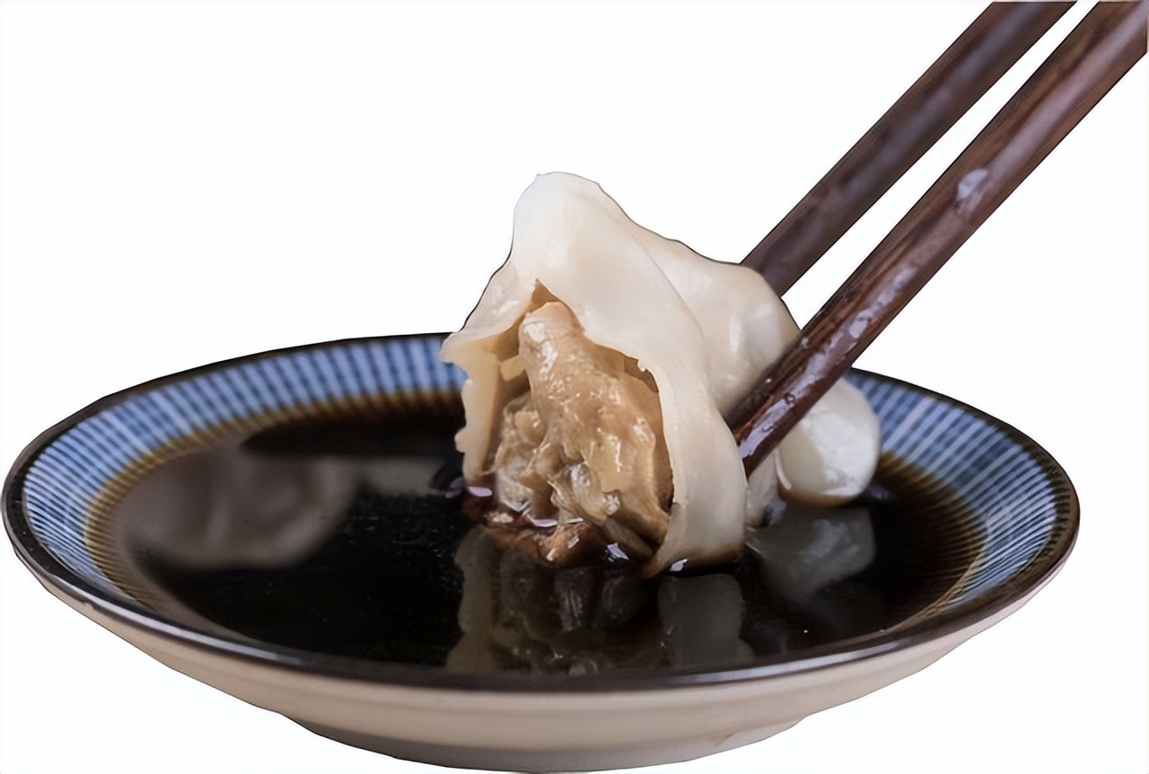 Chinese New Year Eating Dumplings Dip in Vinegar: Chinese Unique ...