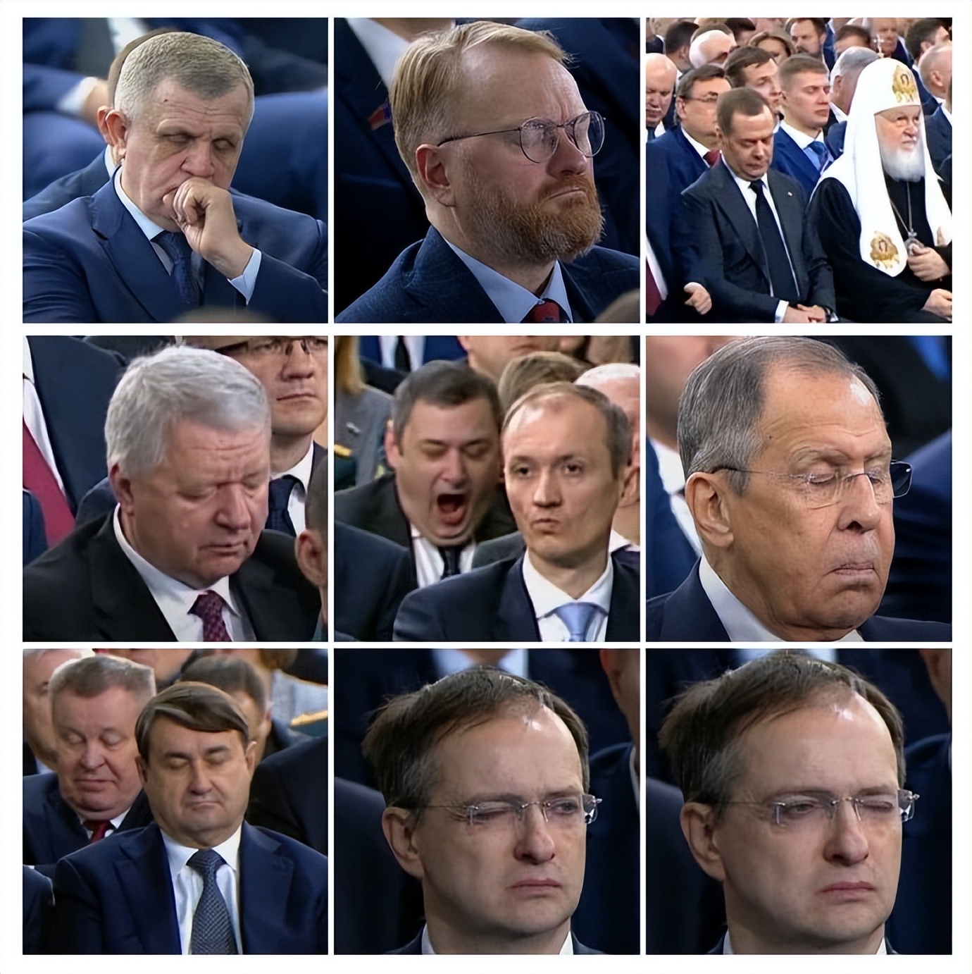 The audience in the audience has funny expressions: Putin's State of ...