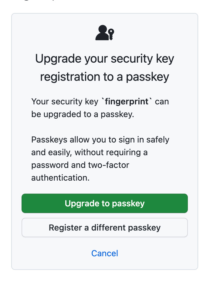 The web version of GitHub's public beta Passkey enters the stage of passwordless verification ...