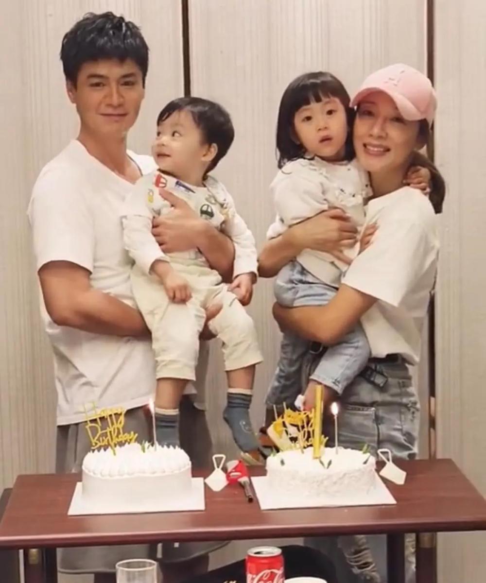 Yang Yi took her two children to visit Luo Zhongqian to celebrate her ...