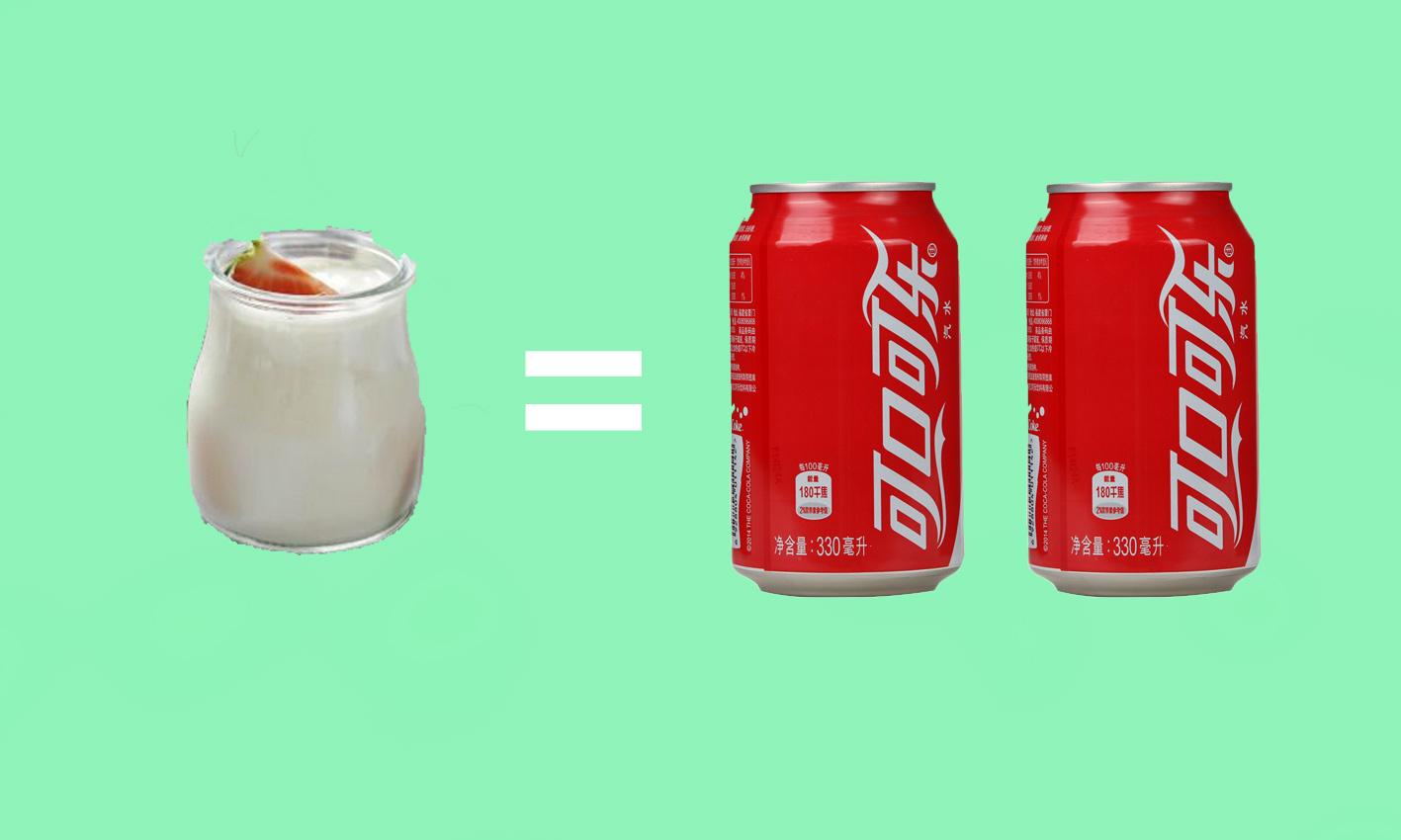 One cup of yogurt is equal to two cups of cola. One cup of yogurt is ...