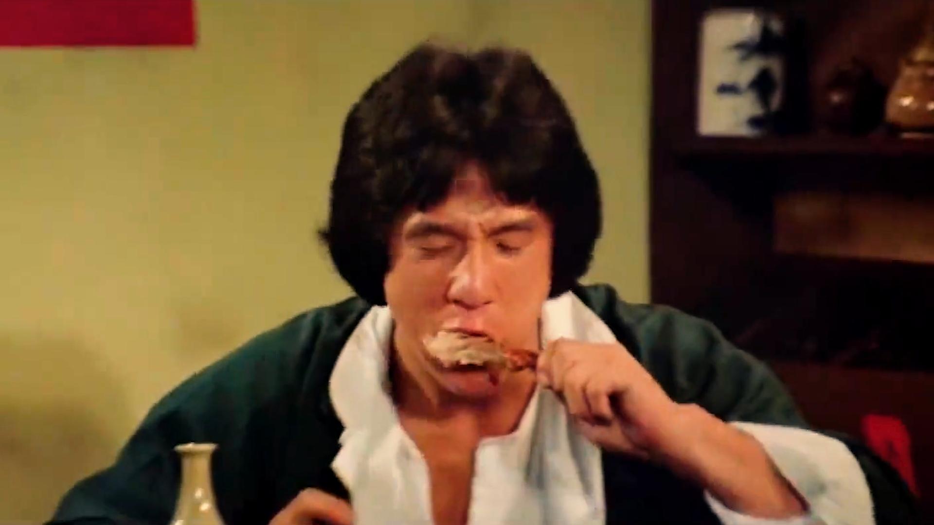 How delicious is it for an actor to eat meat?Sammo Hung hugged the duck ...