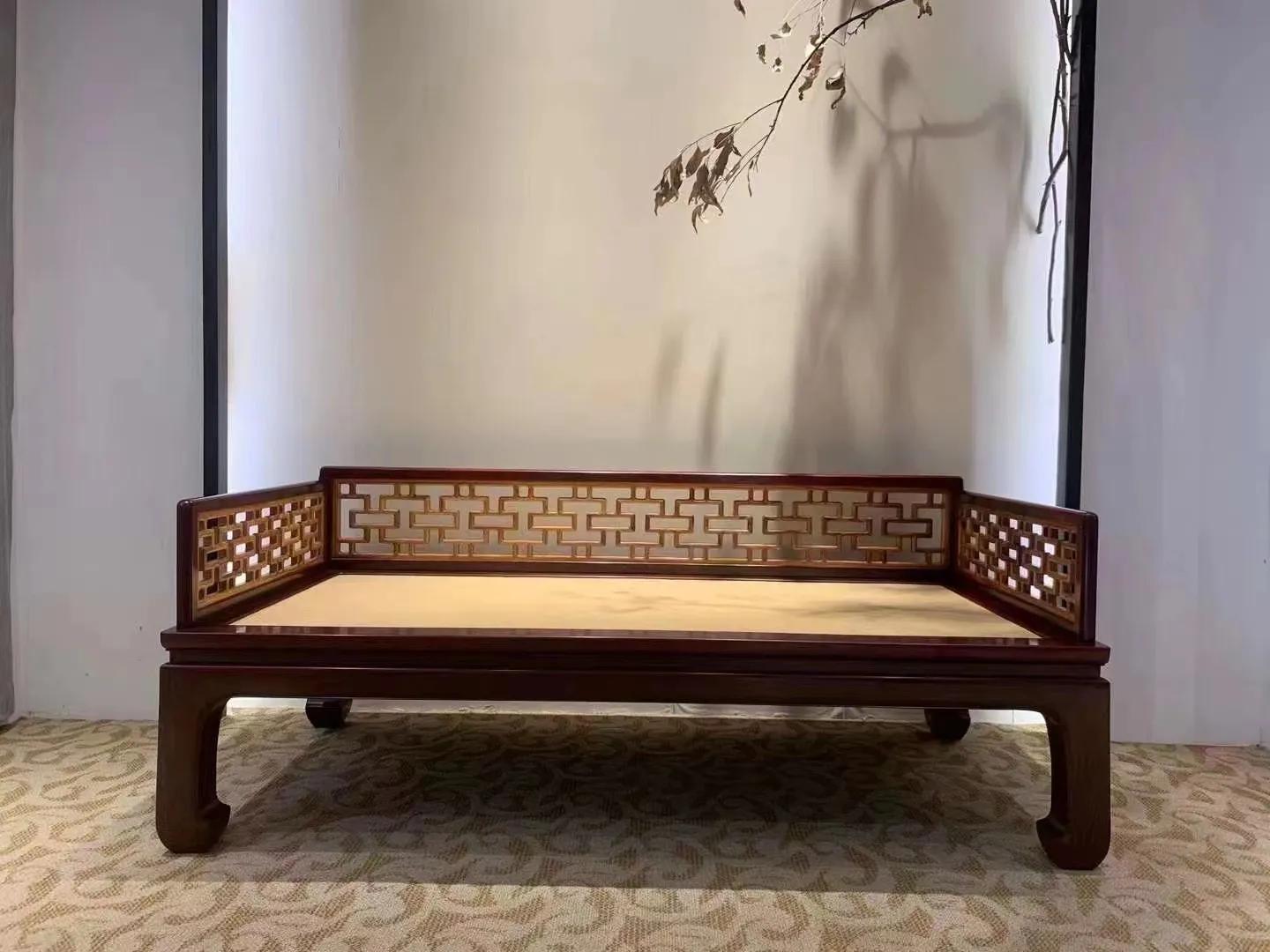 Indian lobular red sandalwood inlaid old material Huanghuali Quchi ...