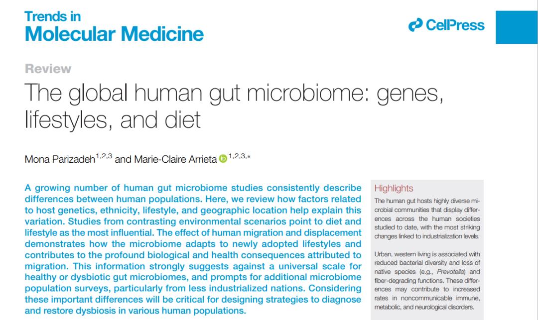 The global human gut microbiome: genes, lifestyle and diet - iNEWS