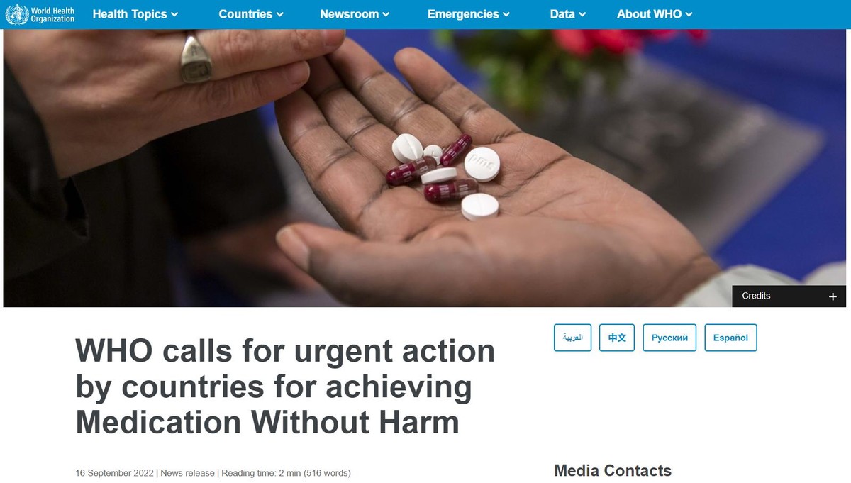 WHO: Half of global preventable medical injuries are drug-related - iNEWS