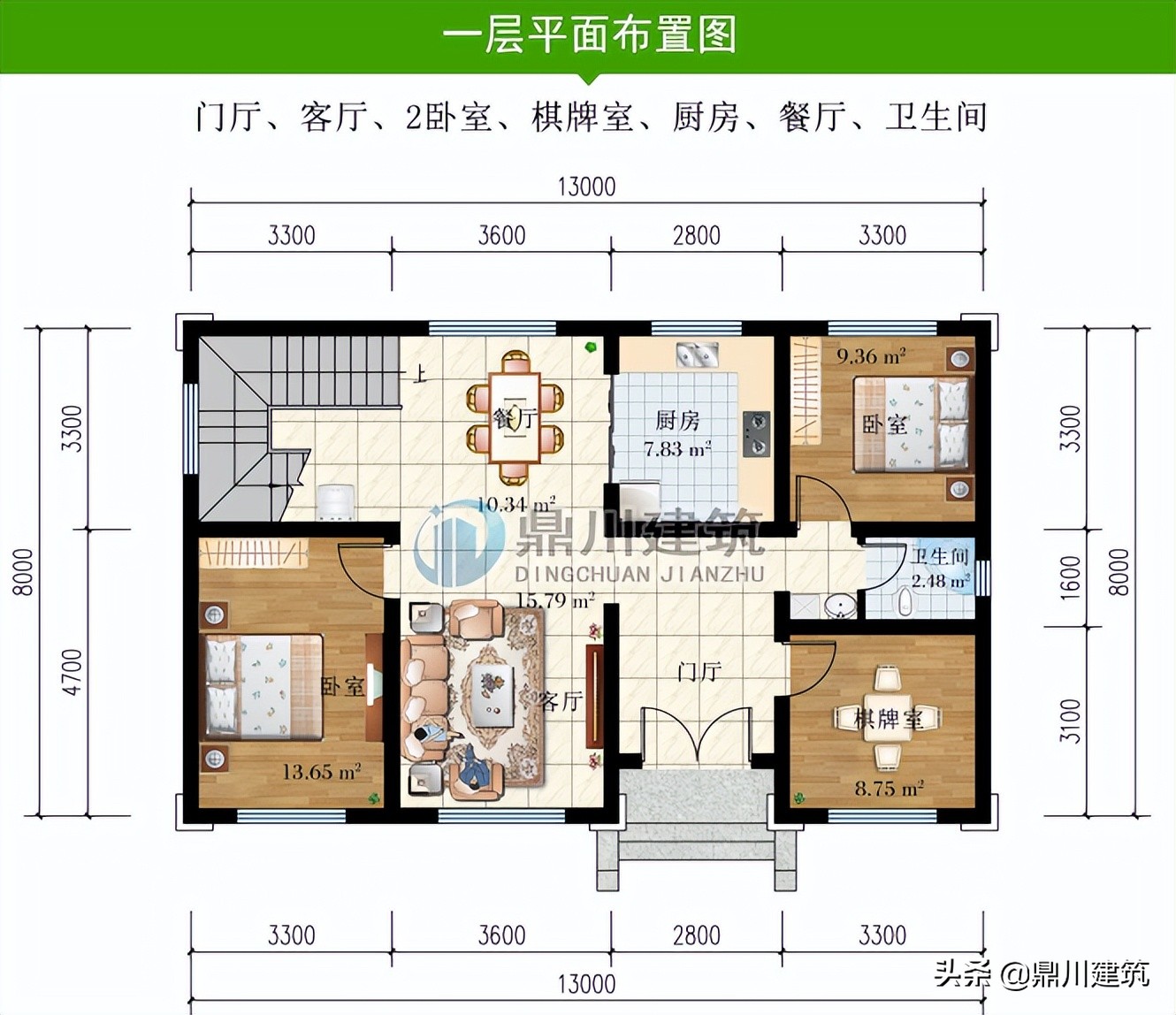 13X8 meters two-story semi-rural villa, with a terrace and a storage ...