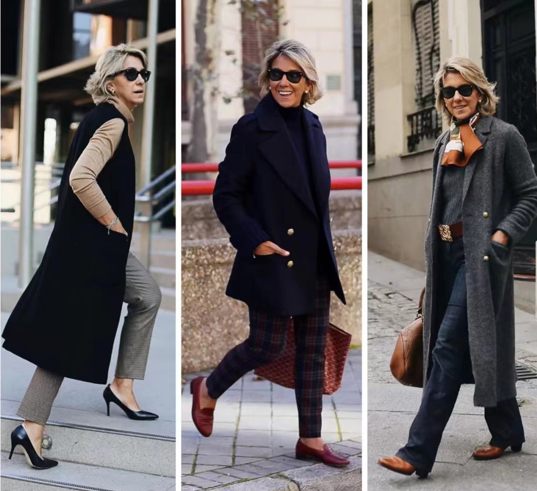French grandma is very good at dressing up, her autumn clothes are ...