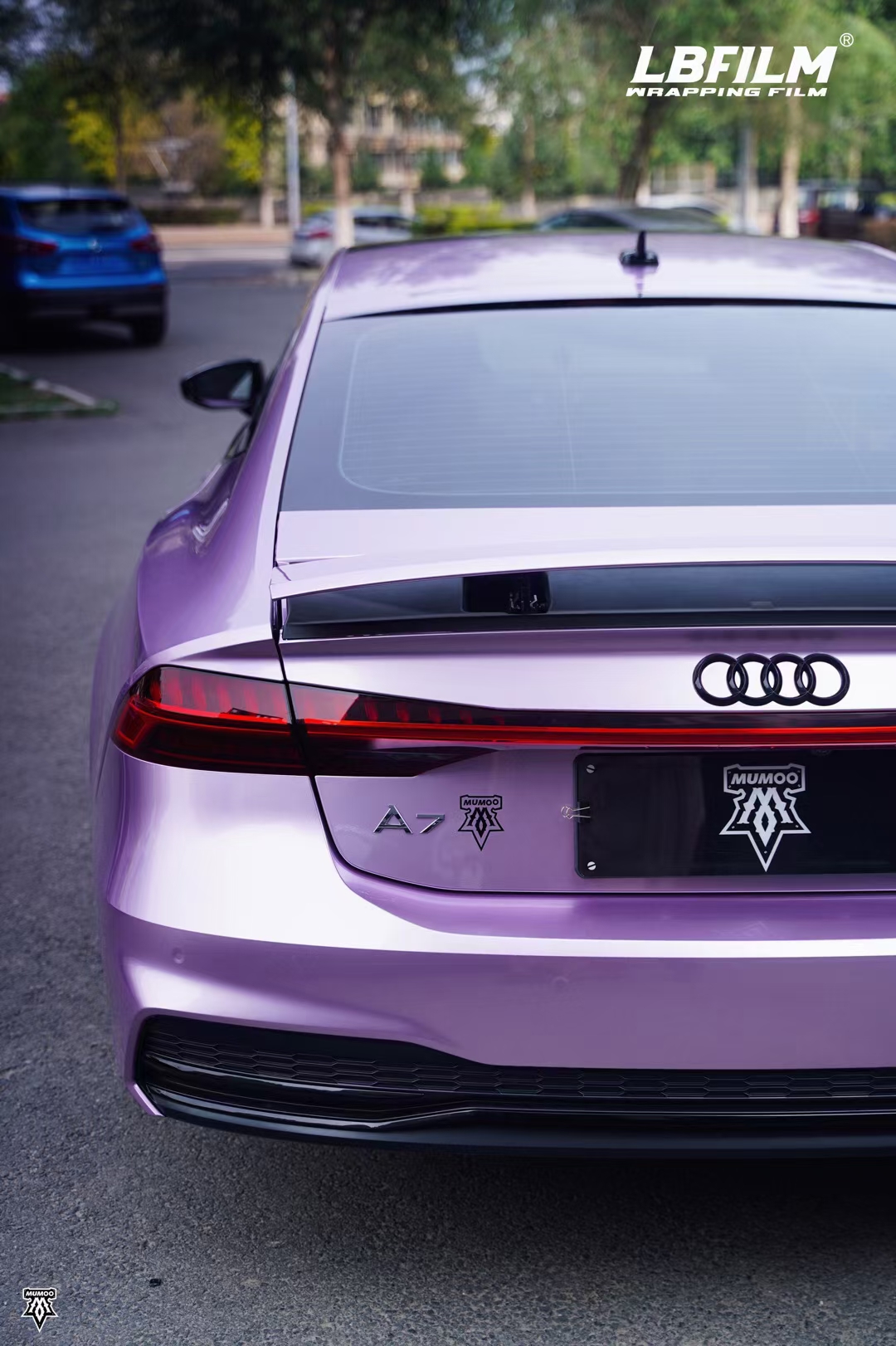 Audi A7-LB color change film liquid metal Jedi powder, a little purple ...