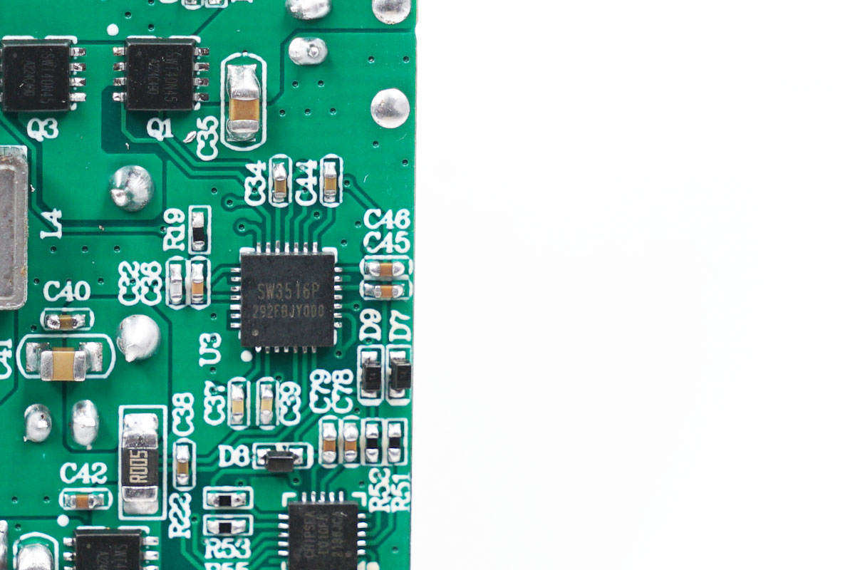 Two chips handle the fast charging function of the docking station, and ...