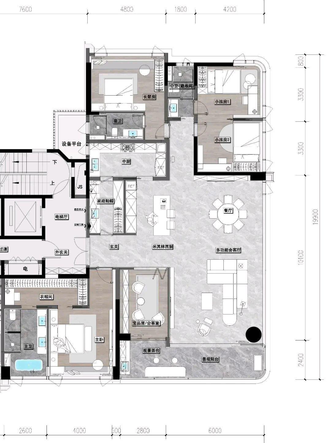 267 square meters of fashionable large flat floor plan, the details are ...
