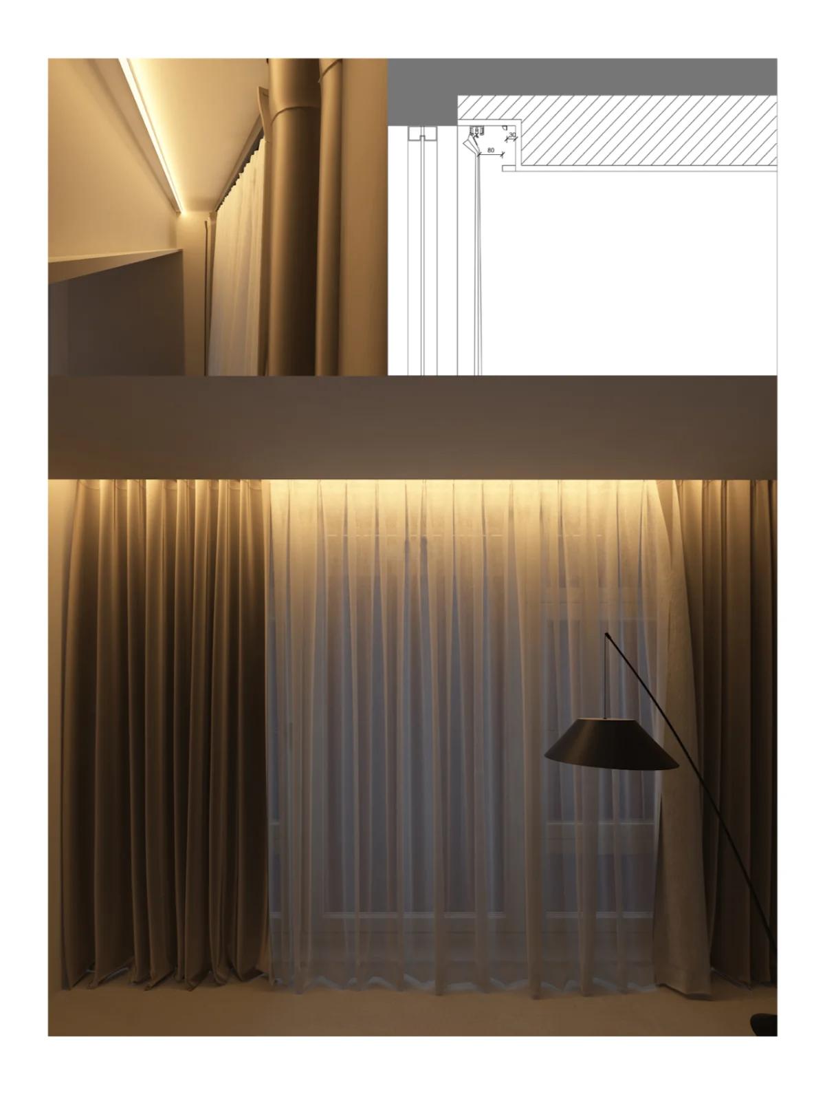 The secret of the curtain light, four installation details of the ...
