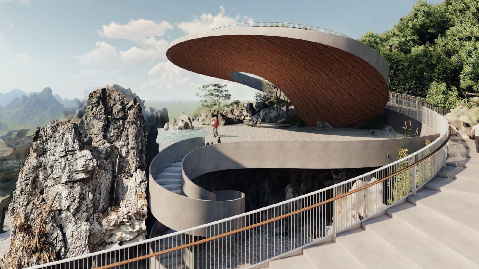 shock!Detian Transnational Waterfall added a new landscape Mobius ring ...