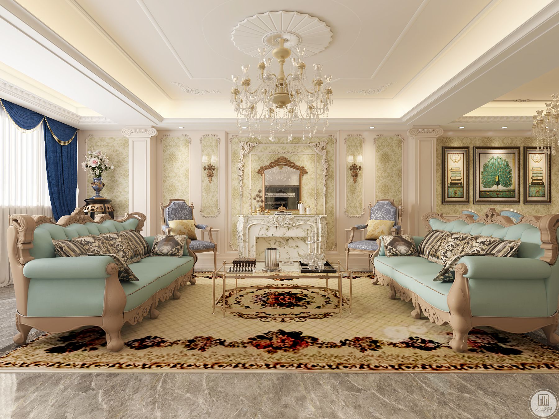 Daming Cui Ting 190 square French style decoration design - iNEWS