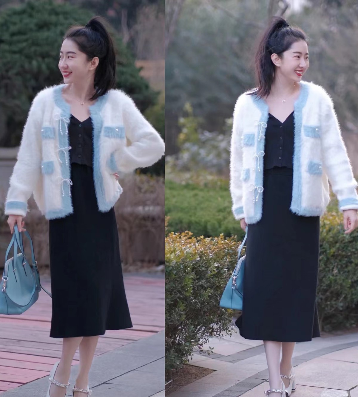 A collocation method is popular this spring! "Short top + skirt" looks ...