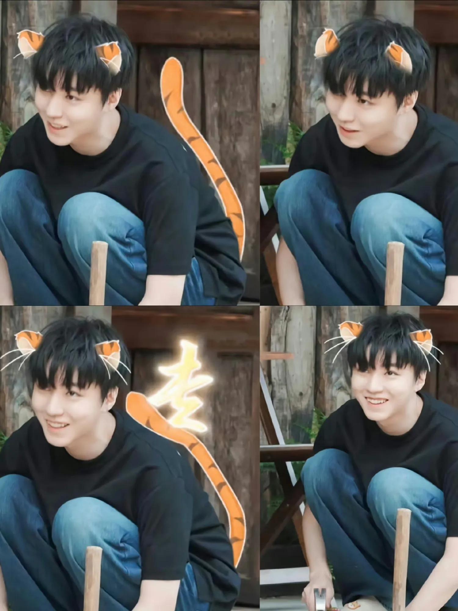 Wang Junkai wears a green apron in "Longing for Life" and cooks with ...