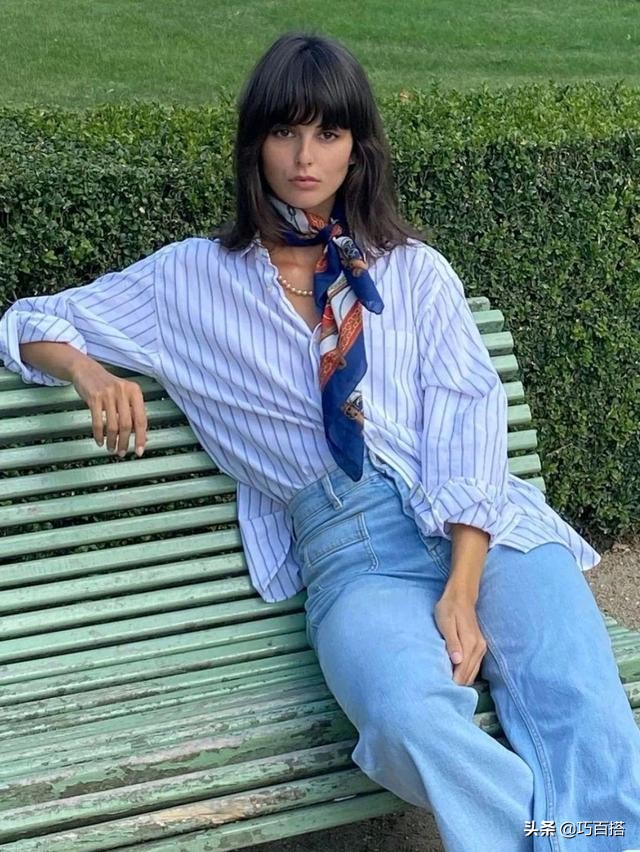 The striped shirt is enlarged!Fancy dressing style is individual and ...