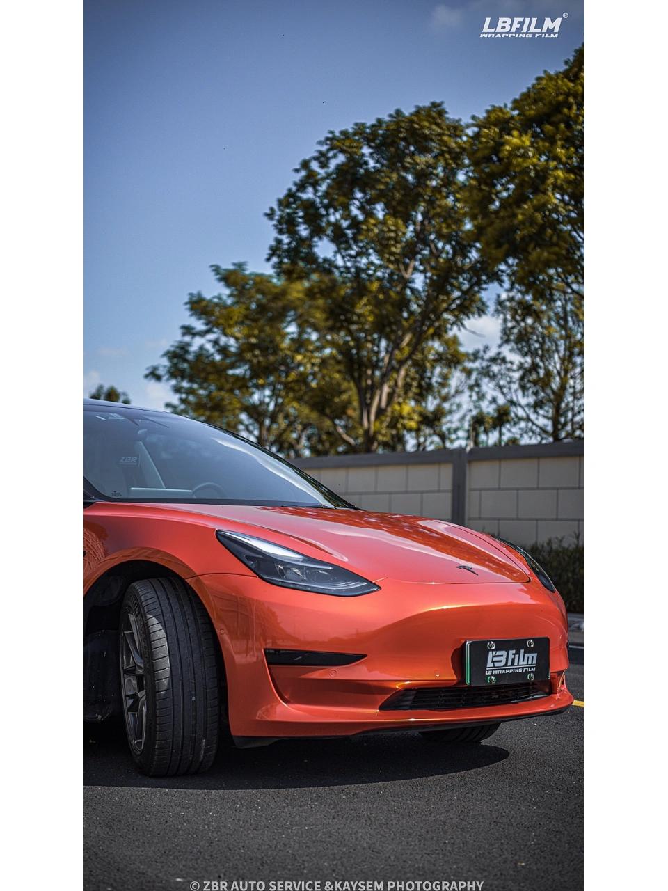 Tesla LB color change film super bright metallic orange, the sunset ...