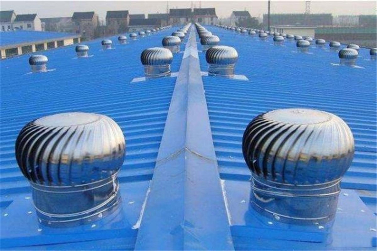 A large metal ball is installed on the roof, and it can rotate by ...