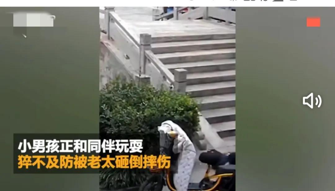 The old man fell down the steps and hit the boy. He bit him back and ...