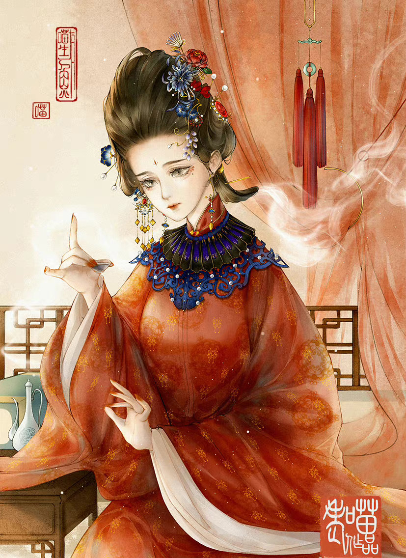 Beautiful ancient style character illustration - iNEWS