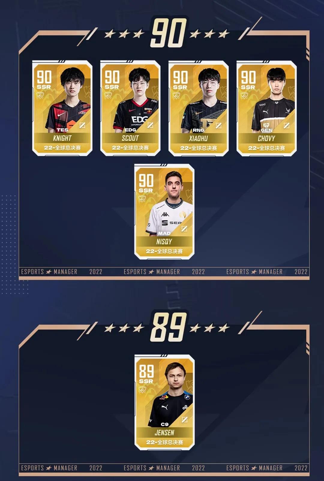 The League of Legends Esports Manager Global Finals version SSR card is ...